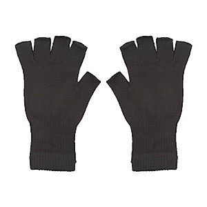 Gravity Threads Unisex Warm Half Finger Stretchy Knit Fingerless Gloves, Kelly Green