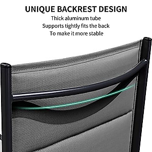 PURPLE LEAF Outdoor Chaise Lounge 2 Pieces Aluminum Patio Lounge Chair with Side Table and Wheels All Weather Outdoor Reclining Chair for Patio Pool Beach Sunbathing Chair, Grey