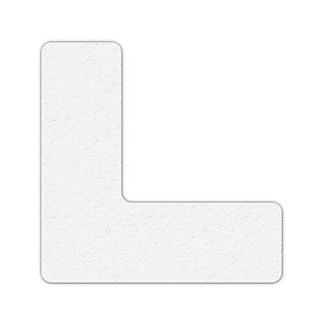 INCOM Manufacturing Laminated 5S Workplace Floor Organization Markers, L Shaped, Thick Textured Anti-Slip, White, 6 Inch x 6 Inch, 25 Pack, LM110W