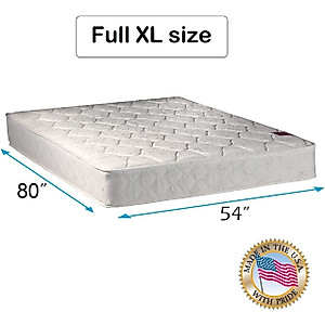 Dream Solutions USA American Legacy Medium Firm Innerspring Full XL Mattress Only with Mattress Cover Protector Included - Fully Assembled, Orthopedic, Spine Support and Longlasting Comfort