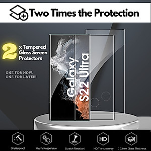 Cbus Wireless [2-Pack] Glass Screen Protector for Samsung Galaxy S22 Ultra