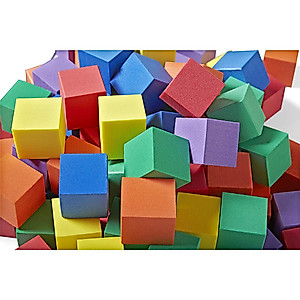 hand2mind Foam Blocks, Counting Cubes for Kids Math, 1 Inch Blocks for Preschool Crafts, Early Math Manipulatives for Preschool, Classroom Supplies for Teachers Elementary (Pack of 100)