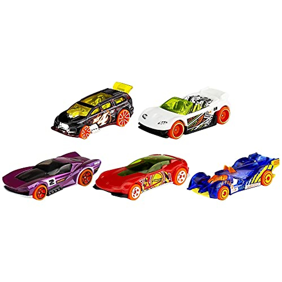 Hot Wheels 1:64 Scale Die-Cast Toy Cars 5-Pack, Set of 5 Toy Race Cars, Hot Rods, Character Cars, Rescue or Pick-Up Trucks (Styles May Vary)