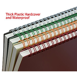 Yansanido Top Bound Spiral Notebook, 4 Pcs 4 Color 9.8 Inch x 6.9 Inch B5 Size Thick Plastic Hardcover 7mm College Ruled Paper 80 Sheets (160 Pages) Journal for School and Office Supplies (4 Pcs B5)