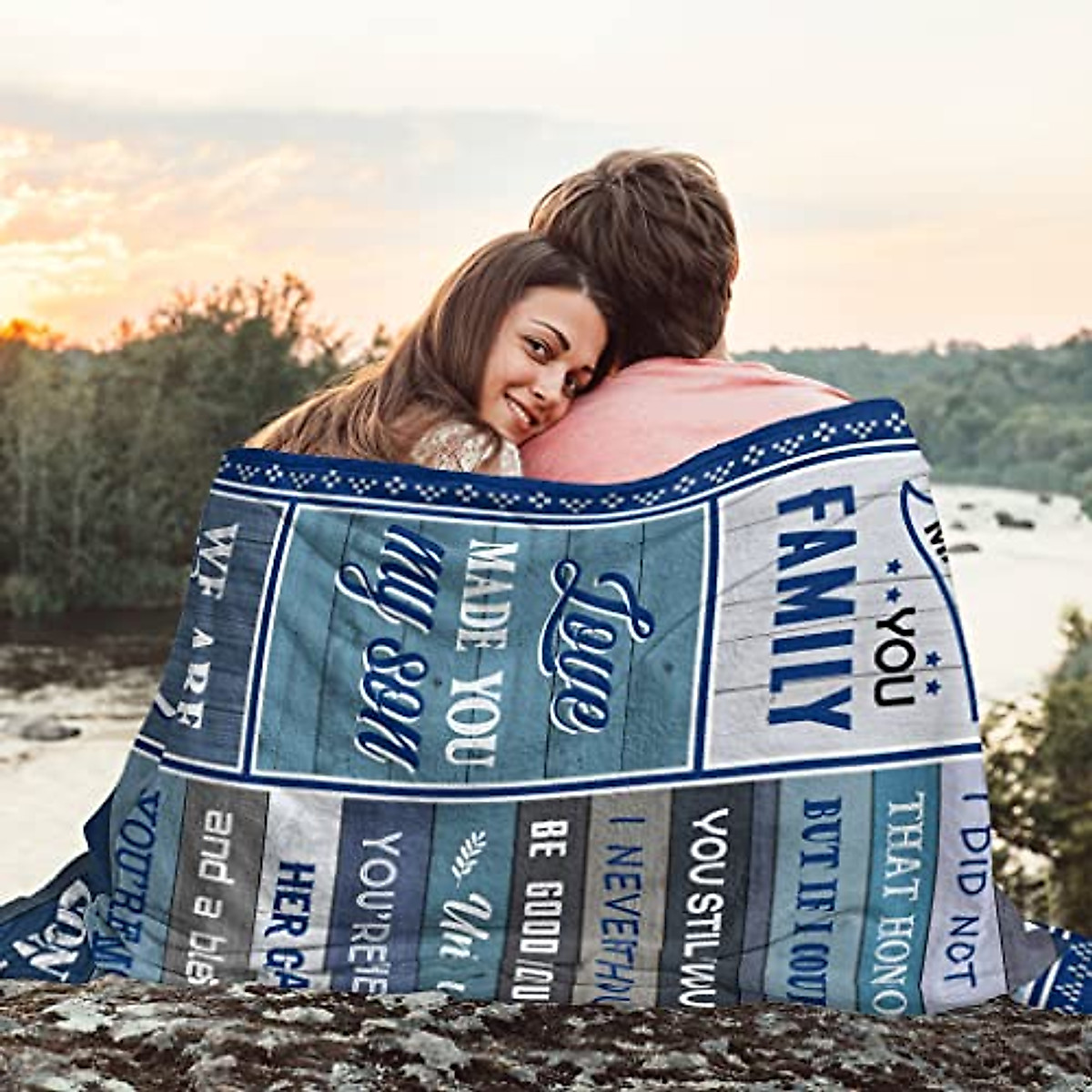 Sqovulw Son in Law Gifts from Mother in Law, Gifts for Son in Law Christmas Blanket, Gift Ideas for Son-in-Law, Best Son in Law Gifts Throw Blanket 60x50 Inch