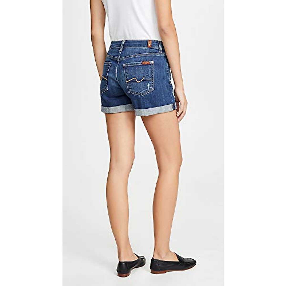 7 For All Mankind Women's Denim Shorts, Roll Up-Broken Twill Vanity, 30