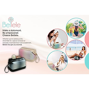 BELLELE Double Layer Cosmetic Bag, Large Makeup Bag, Bag for Women and Girls, Teen Makeup Bag, Gradient Makeup Bag, Cosmetic School Bag, Portable Leather Toiletry Bag-Purple