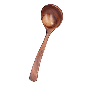Cookware Utensil, Long HandleWood Ladle Soup Serving Spoon Kitchen Tool for Nonstick Cookware (large)