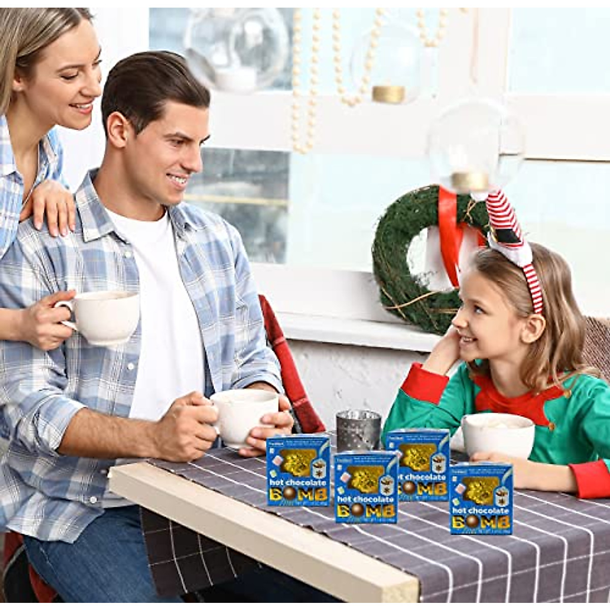 Hot Chocolate Bombs with Marshmallows Hot Cocoa Bomb Melting Balls, Individual Packets Gift Set Holiday Stocking Stuffers Christmas Decor Mugs Gifts with Nosh Pack Mints (12 Pack)