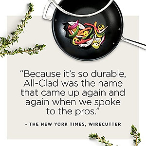 All-Clad Essentials Hard Anodized Nonstick Square Dutch Oven with Trivet 5 Quart Oven Safe 350F Pots and Pans, Cookware Black