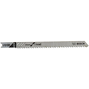 BOSCH U101BR 5-Piece 4 In. 10 TPI Reverse Pitch Clean for Wood U-shank Jig Saw Blades