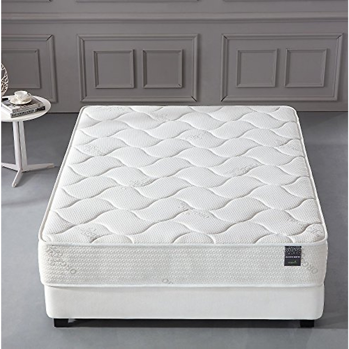 Oliver Smith - Organic Cotton - 10 Inch - Comfort Firm Sleep - Cool Memory Foam & Pocket Spring Mattress - Green Foam Certified - Full