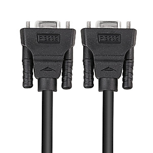 DTech DB9 RS232 Serial Cable Female to Female Null Modem Cord Cross TX/RX line for Data Communication (6 Feet, Black)