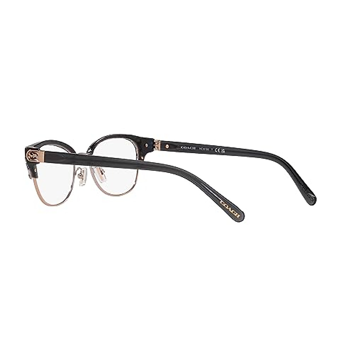 Coach HC6195 Prescription Eyewear Frames, Shiny Rose Gold/Grey Signature C/Demo Lens, 53 mm