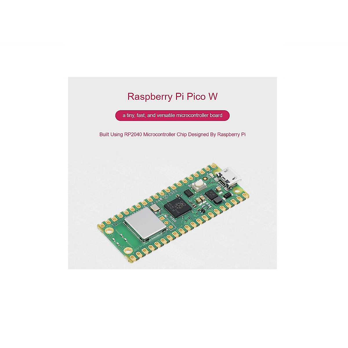 waveshare Pre-Soldered Raspberry Pi Pico W Microcontroller Board Basic Kit,Built-in WiFi,Supports 2.4/5 GHZ Wi-Fi 4,Based On RP2040 Dual-Core Processor