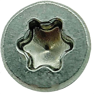 #9 x 4 Silver Star Stainless Steel Trim Head Screw Torx/Star Drive Head - Stainless Steel Trim Head Wood Screws - (1 Pound - 65 Approx. Screw Count)