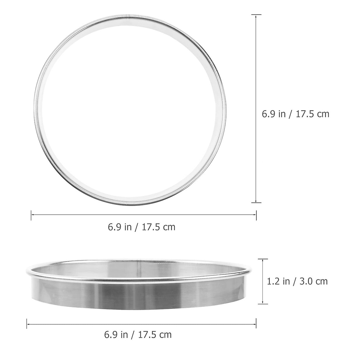 Tart Baking Ring Kitchen Bakeware Ring Pizza Ring Cake Ring Round Cake Mousse Ring Pizza Saucing Ring Cake Mousse Ring Stainless Steel 7 inch Pizza Baking Ring Pizza Pan Ring Pastry Ring