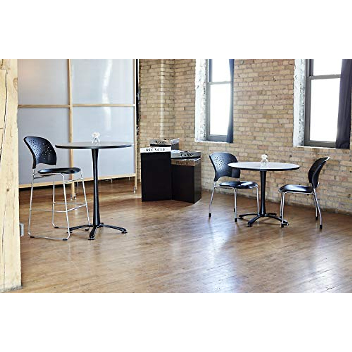 Safco Products 6806BL Reve Bistro Height Chair with Round Back, Black