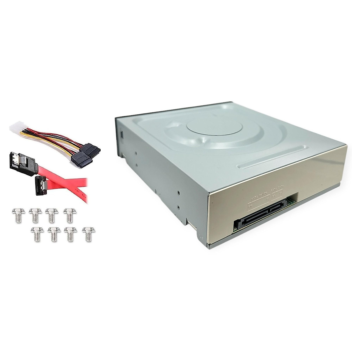 Lite-On 24X SATA Internal DVD+/-RW Drive Optical Drive IHAS124-14 with Sata Power Cable + Splitter Cable + Screws for Desktop Computers, Sever and More