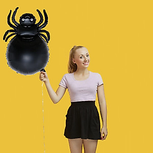Spider Balloons Animals Balloons Black Spider Foil Balloons for Spider-Themed Party Birthday Party Supplies Decorations Halloween Party Decorations Balloons Party Sets-5pcs