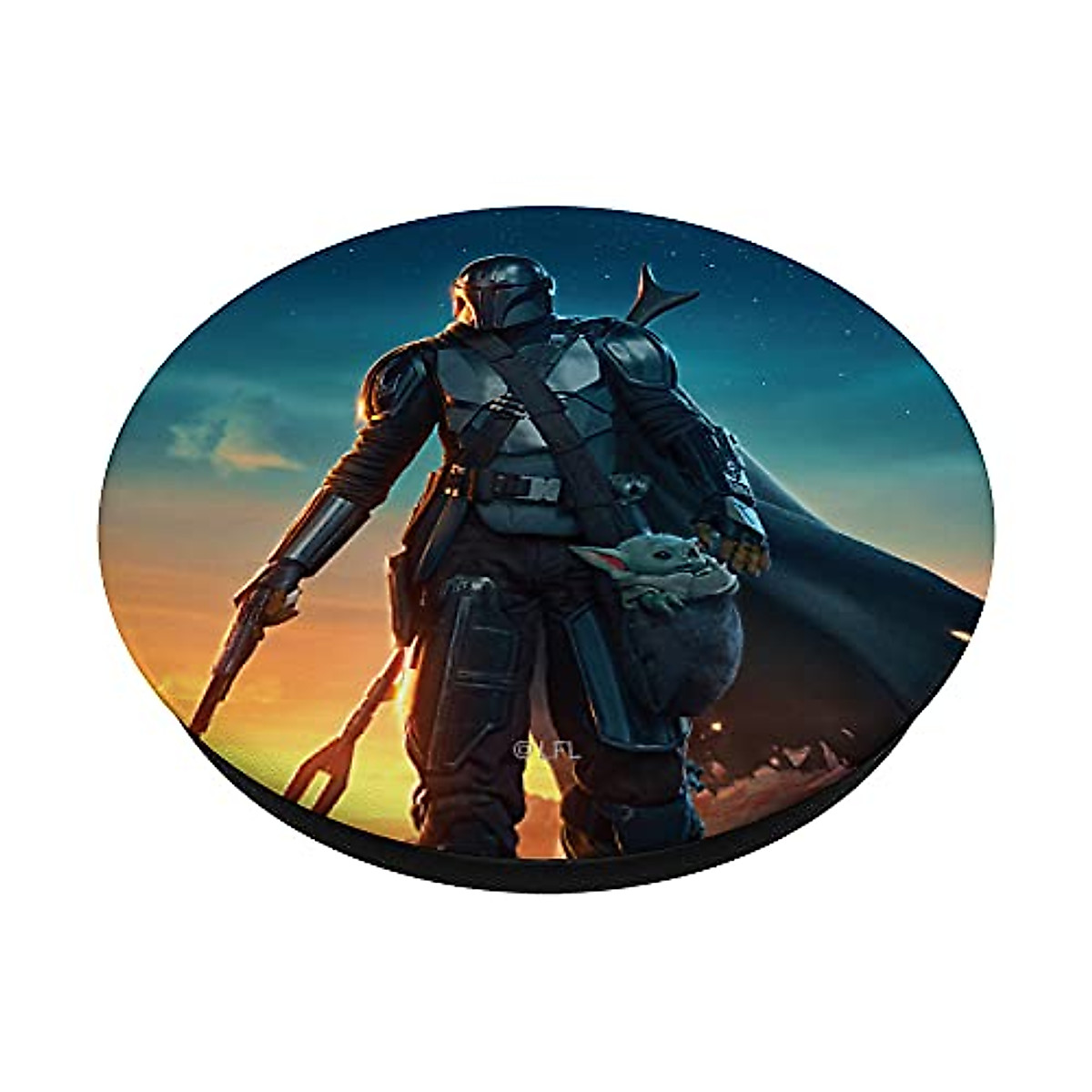 Star Wars The Mandalorian and Grogu Sunset Poster PopSockets Swappable PopGrip