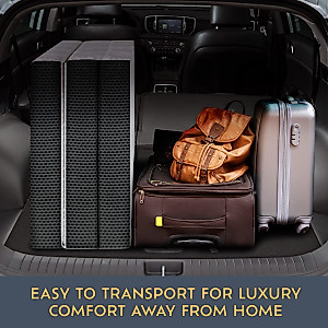 Heyward Premium 4” Memory Foam Trifold Mattress | Queen, Portable Space Saver, Medium-Firm, CertiPUR-US Certified | Washable Jacquard Ventilated Material | 73”L x 58”W x 4”H