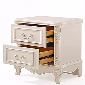 AYKDAS Bedside Table Bedroom Bedside Table, Bedside Table Bedside Table Furniture European White Simple Bedroom Storage Cabinet Living Room Furniture 2 Drawer Side Cabinet