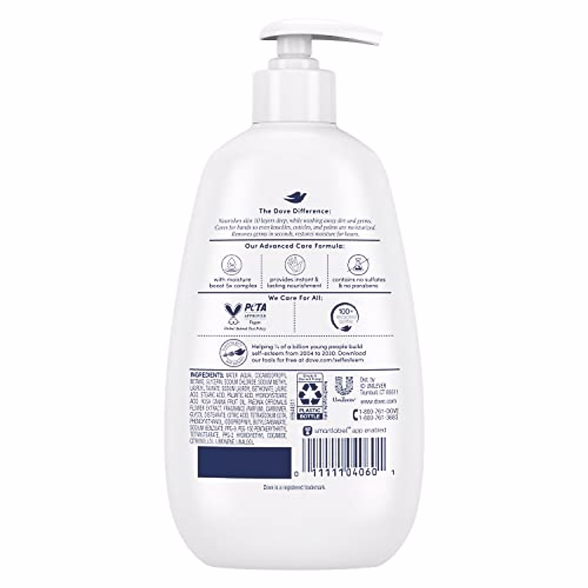 Dove Advanced Care Hand Wash Peony & Rose Oil 4 Count for Soft, Smooth Skin, More Moisturizers Than The Leading Ordinary Hand Soap, 12 oz