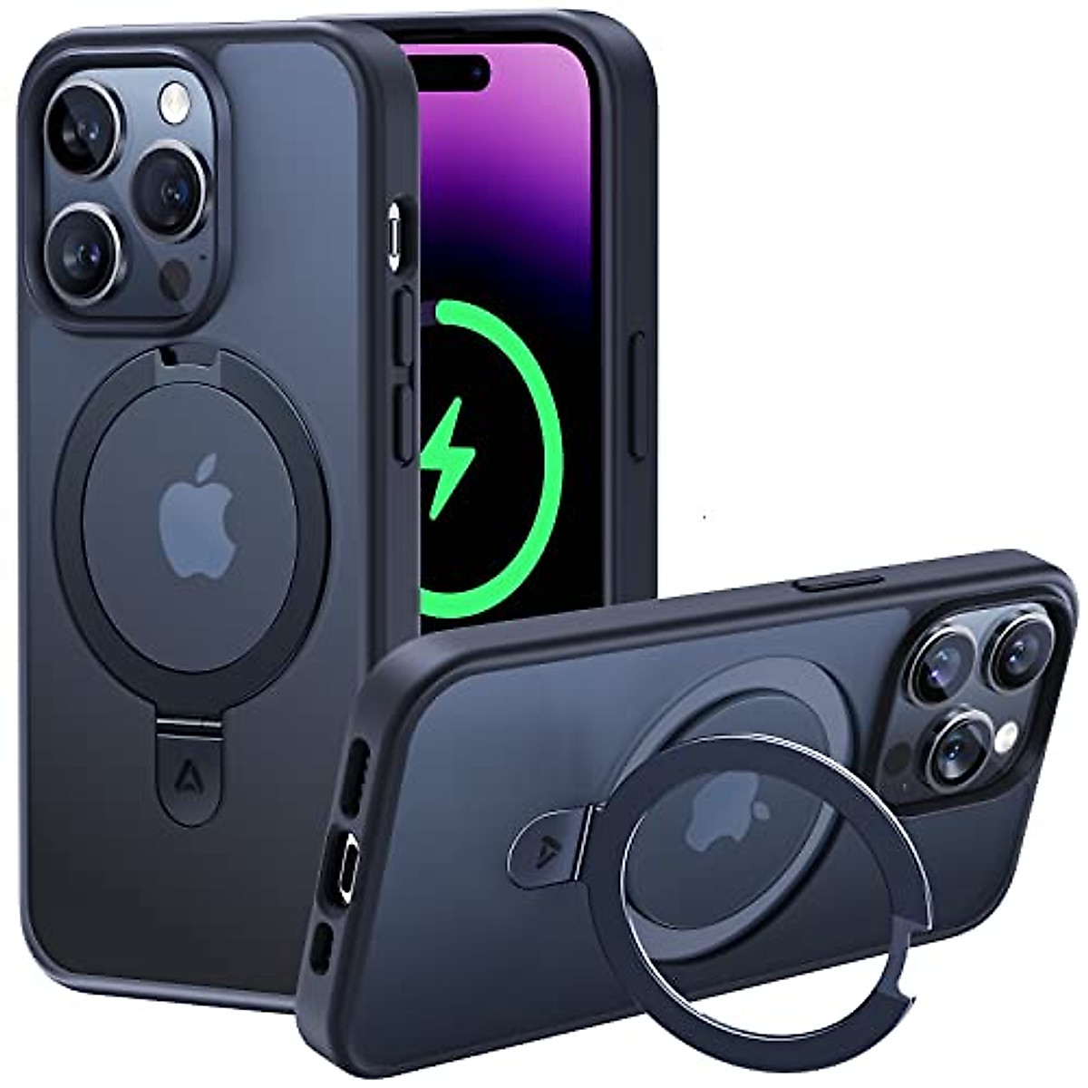 andobil Designed for iPhone 14 Pro Max Case - Magsafe Compatible - with Invisible Stand - Military Drop Protection Kickstand Slim Thin Phone Case for iPhone 14 Pro Max 6.7 Inch for Men Women - Black