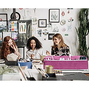 Ginsco Waterproof Dust Cover for Cricut Maker 3, Cricut Maker, Cricut Explore 3 Machine, Cricut Explore Air 2, Cricut Maker Cover with 3 Front Pockets for Cricut Accessories and Supplies Tools Pens Reddish Purple