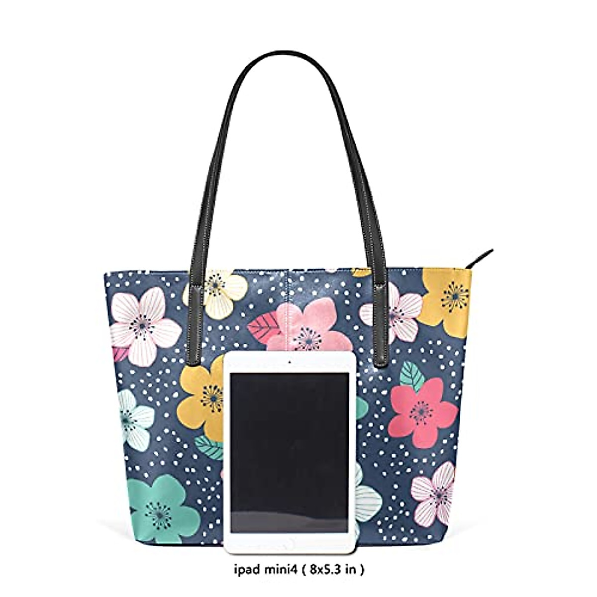 Colorful Floral And Dot Handbags Shoulder Bags Leather Crossbody Handbag for Women Tote Satchel