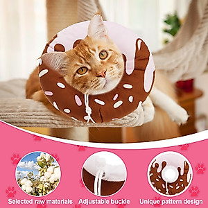 GGSTDDUP Cat Cone Collar Soft Cat Recovery Collar Adjustable Cat and Dog Cone Postoperative Recovery Collar Elizabethan Collar for Cats and Small Dogs(Brown S)