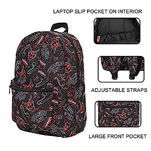 Bioworld Stranger Things Hellfire Club AOP Black Laptop Backpack