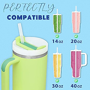 Replacement Silicone Straws for Stanley 40 oz Adventure Tumbler, 6 Pack Reusable Food Grade Silicone Straws with Cleaning Brush, Can be Cut Off — for Stanley Cup 40 oz Water Jug Accessories, 12" Long