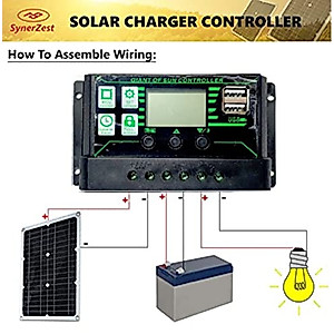 30W Solar Trickle Charger Maintainer "Full Circuit" Higher Efficiency 12V PV Panel with Latest "10" Amps 12V/ 24V (MPPT+PWM) Easy Plug & Play. Suitable for acided batterys.