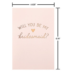 American Greetings Blank Will You Be My Bridesmaid Cards, Red Heart (8-Count)