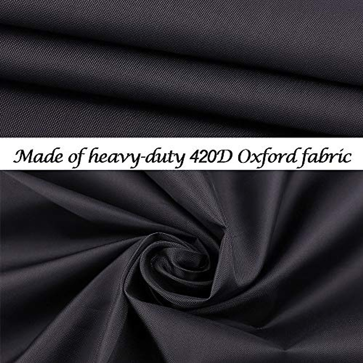 60 Inch Kamado Ceramic BBQ Grill Cover Heavy Duty Waterproof Large Big Green Egg Table Cover, Black