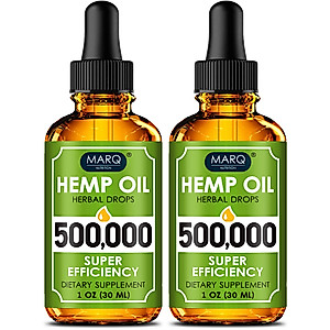 Hеmp Oil (2 Pack) – 500,000 – Colorado Sеed Extract - Natural Omega 3, 6, 9 Source - Made in USA - Providеs Restful Sleep