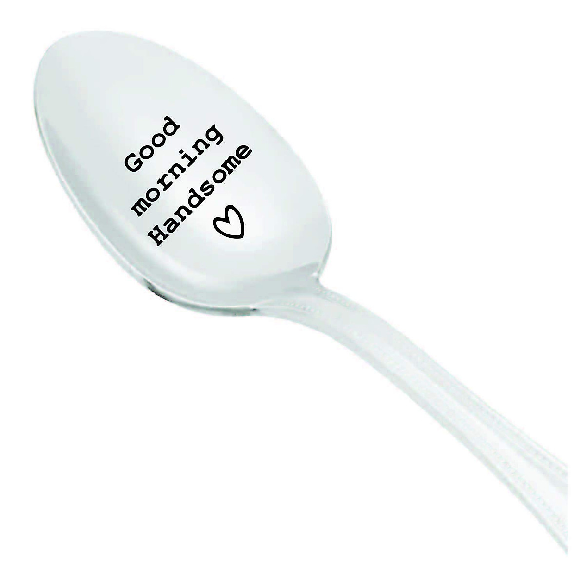 Boston Creative Company Good Morning Handsome Personalized Gift for Boy Friend Engraved Spoon Gift for Him Unique Birthday Gift for Husband Engraved Coffee Spoon Coffee Lover Gift Idea