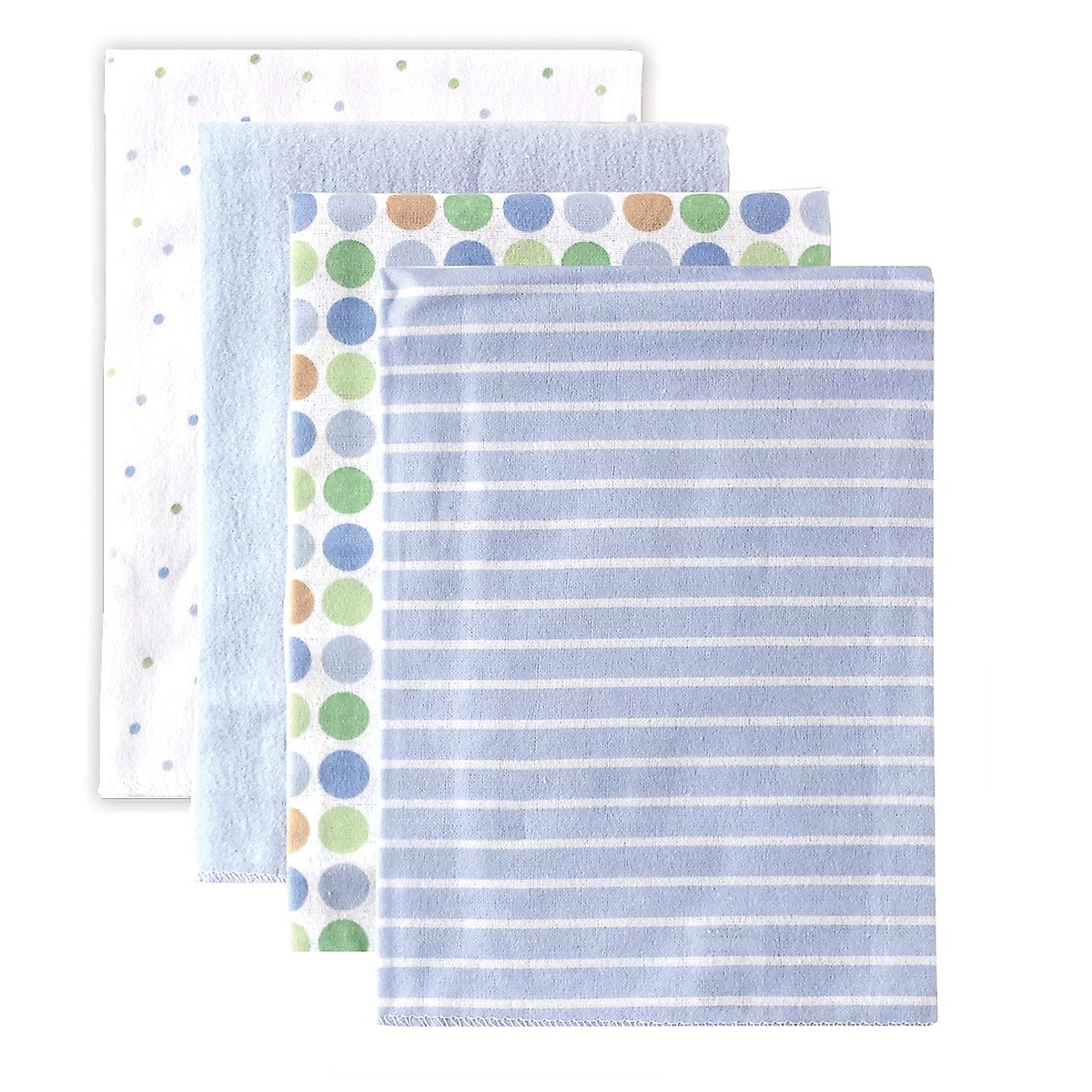 Luvable Friends Unisex Baby Cotton Flannel Receiving Blankets, Blue Stripes, One Size