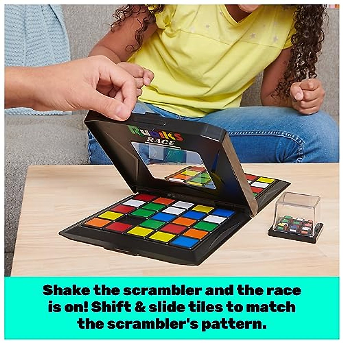 Rubik’s Race, Classic Fast-Paced Strategy Sequence Brain Teaser Travel Board Game Two-Player Speed Solving Face-Off, for Adults & Kids Ages 7 and up