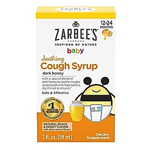 Zarbee's Baby Soothing Cough Syrup With Dark Honey; Natural Peach & Honey Flavor; 2 Fl Oz