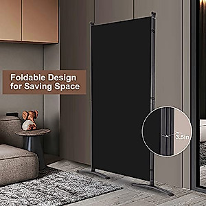 YASRKML 3 Panel Room Divider, Folding Privacy Screen for Home, Dorm, Office, Partition Room Dividers Separators, Freestanding Room Divider Screen Fabric Panel 102x71.3'', Black