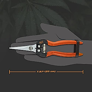 Zegos 7" All-Metal Trimming Scissors with 3" Long Blades for Leaves and Bud Cutting, Pruning Snips Garden Scissors for Vine Cutting, Plants and Herb Trimming (1 Pack)