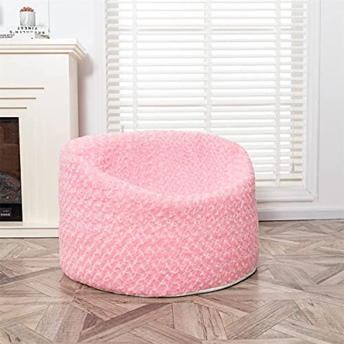 Storage Bean Bag Chair Cover (No Filler) Zipper Bean Bag Chair Cover Living Room Furniture 31x20 Inch Soft Washable Plush Fiber Adult Beanbag Chair Fuzzy Fur Cover No Filling (Pink)