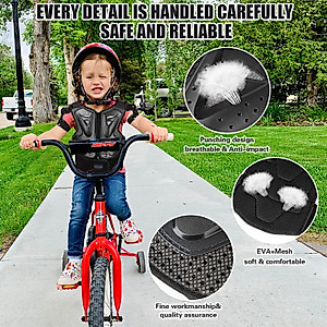 KANVIKAM Kids Motorcycle Body Armor Spine Chest Protector, Youth Dirt Bike Gear Vest for Motocross Cycling MTB ATV Skateboard Skating