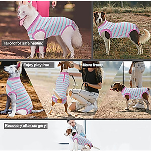 Wabdhally Dog Surgery Recovery Suit,Surgical Recovery Female Spay Suit for Medium Dogs Cats,Surgery Recovery Multi Pink Onesie M