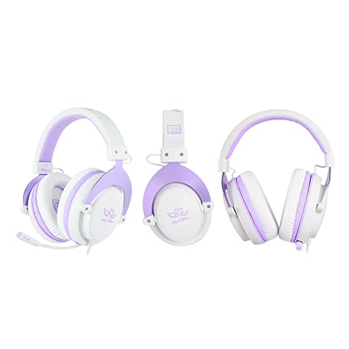 SADES MPOWER Stereo Gaming Headset for PS4, PC, Mobile, Noise Cancelling Over Ear Headphones with Retractable Flexible Mic & Soft Memory Earmuffs for Laptop Mac Games-Angel Edition Purple