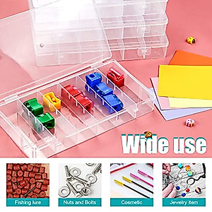 WYOMER 4 Pack 6-Grids Plastic Fishing Tackle Bait Hooks Storage Box Mascara Brushes Container Plastic Storage Organizer Container for Crafts, Beads Earrings