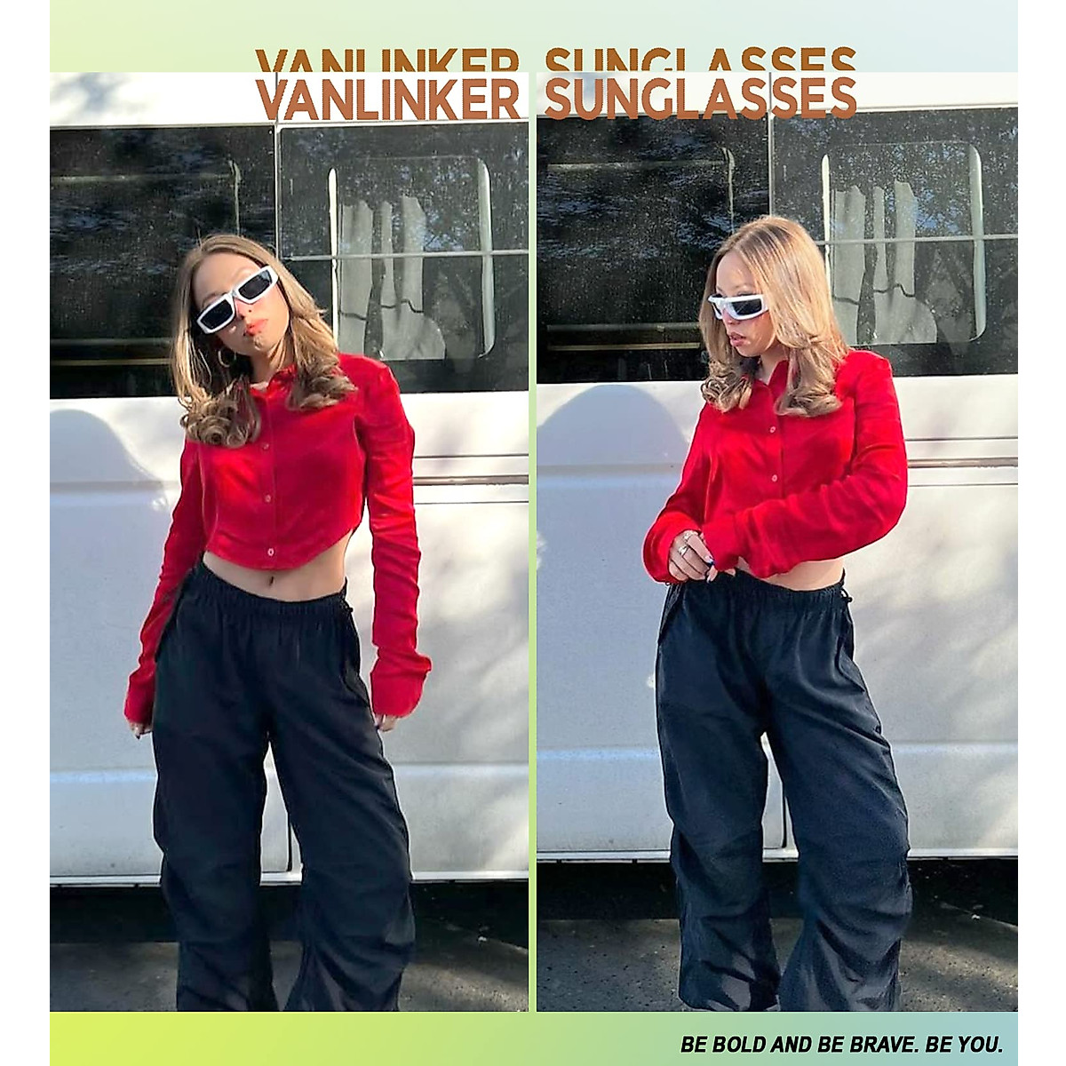 VANLINKER White Cool Wrap Around Sunglasses for Women Men Y2k Futuristic Thick Chunky Fashion Sun Glasses VL9697